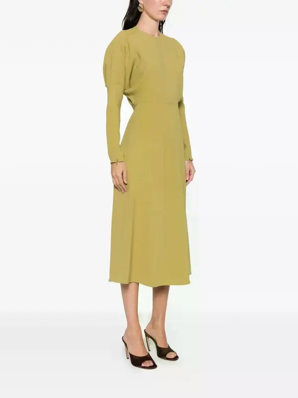 Victoria Beckham Dolman Long-sleeve Midi Dress - Green