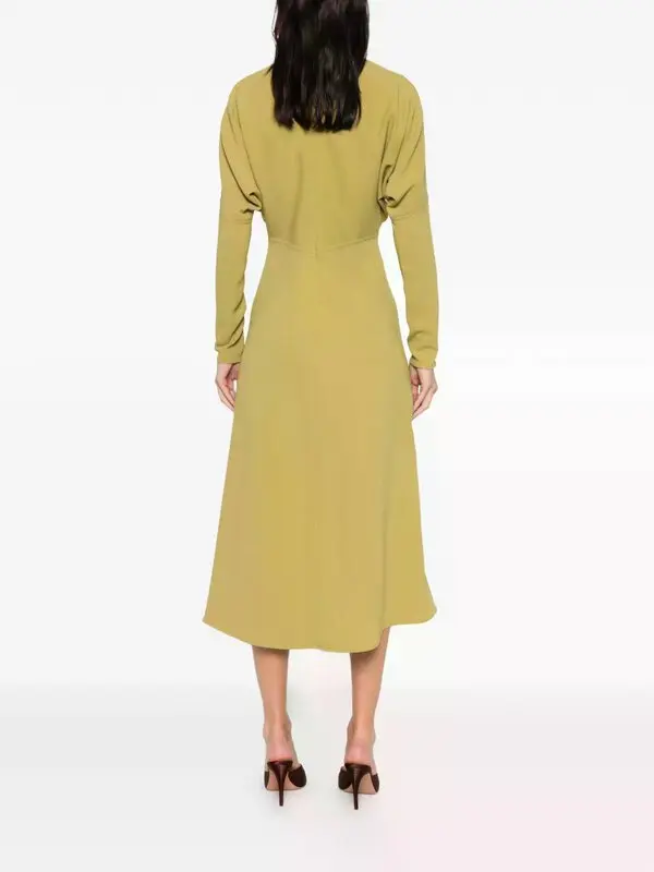 Victoria Beckham Dolman Long-sleeve Midi Dress - Green