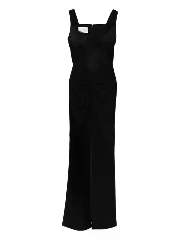 SILK LOVE & LACE Evelyn Corset Maxi Dress - Black