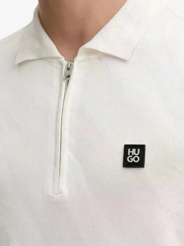 Hugo Half-zip Logo-patch Polo Shirt