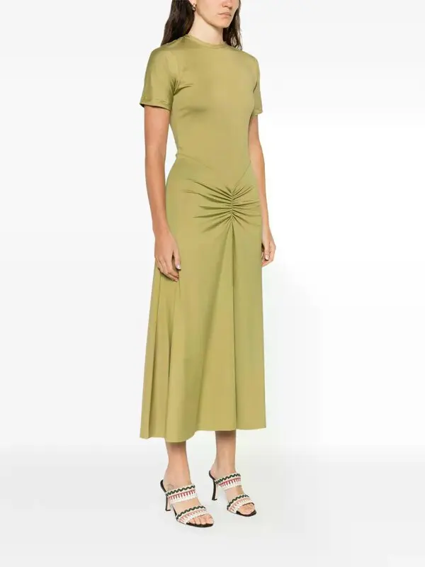 Victoria Beckham Blaire Short-sleeve Midi Dress - Green