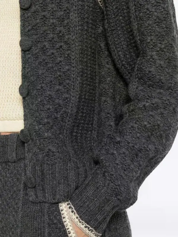 Guest In Residence Cable Marlowe Cardigan - Grey
