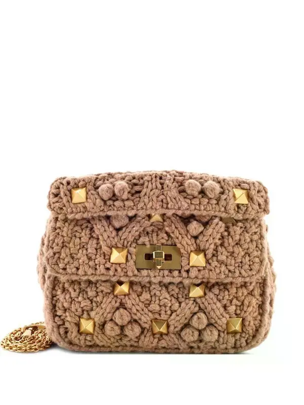 Valentino Garavani Roman Stud Quilted Knit Flap Bag