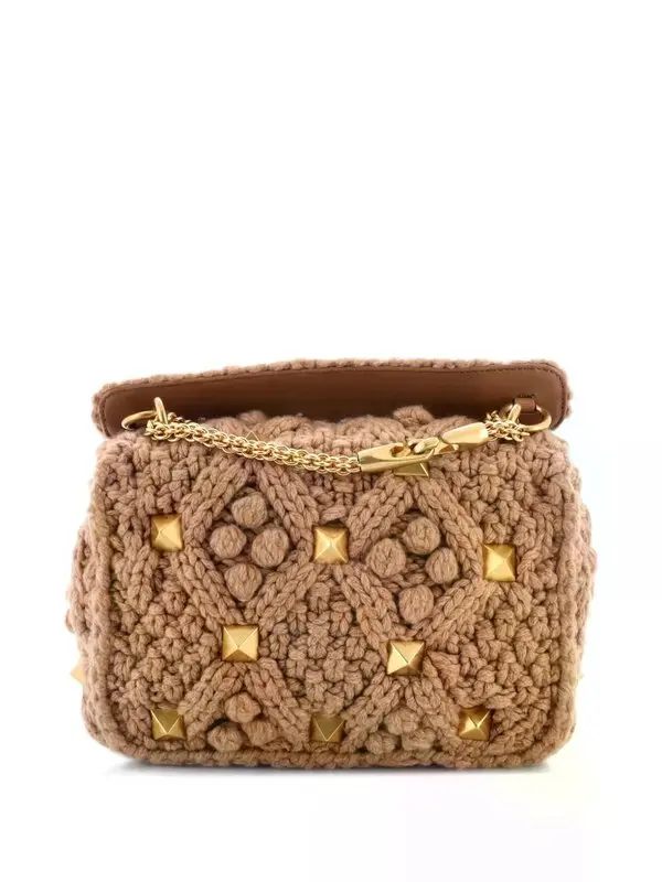 Valentino Garavani Roman Stud Quilted Knit Flap Bag