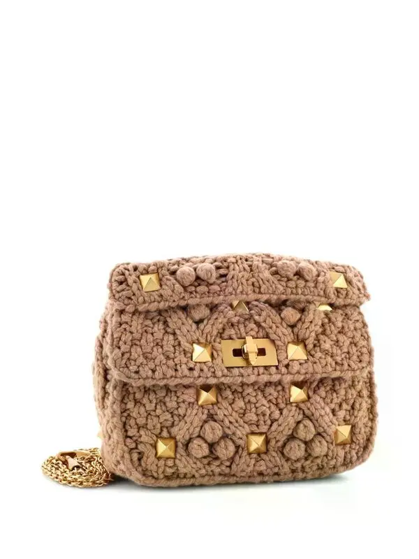 Valentino Garavani Roman Stud Quilted Knit Flap Bag