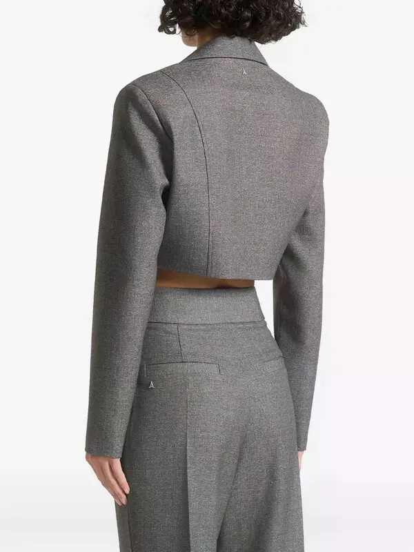 Manière De Voir Asymmetric Tailored Cropped Blazer - Grey