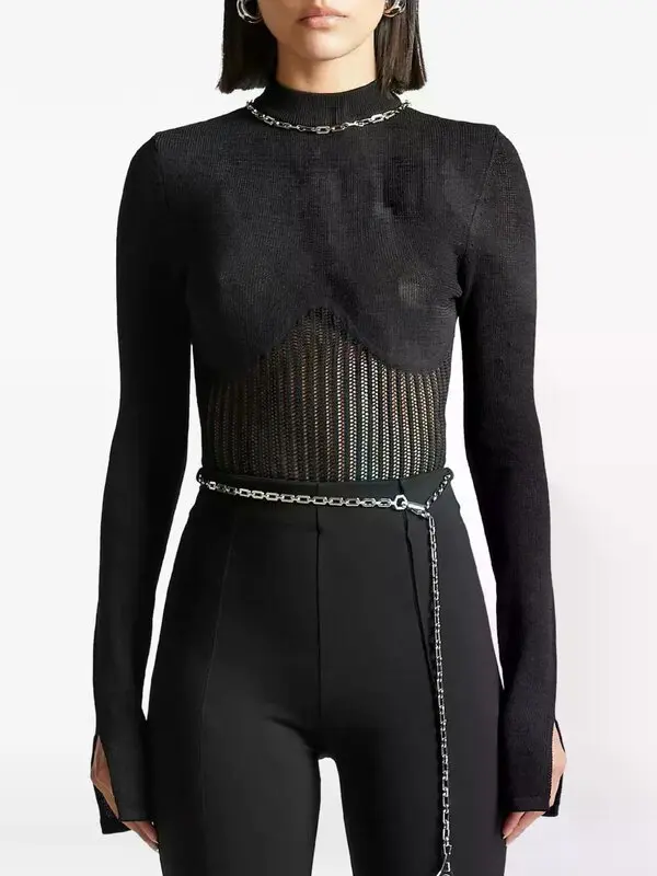 Manière De Voir Maniere De Voir Contour Knit Bodysuit With Chain Accent