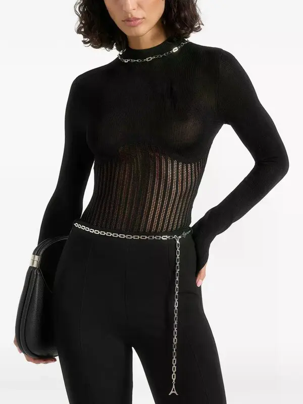 Manière De Voir Maniere De Voir Contour Knit Bodysuit With Chain Accent