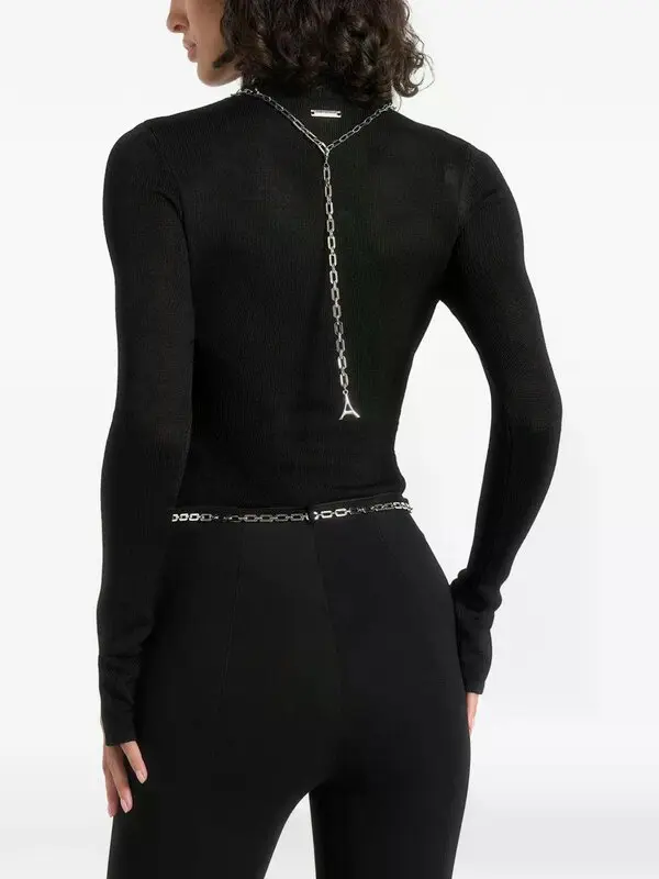 Manière De Voir Maniere De Voir Contour Knit Bodysuit With Chain Accent