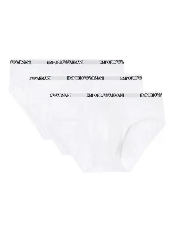 Emporio Armani Logo-detailed Briefs - White