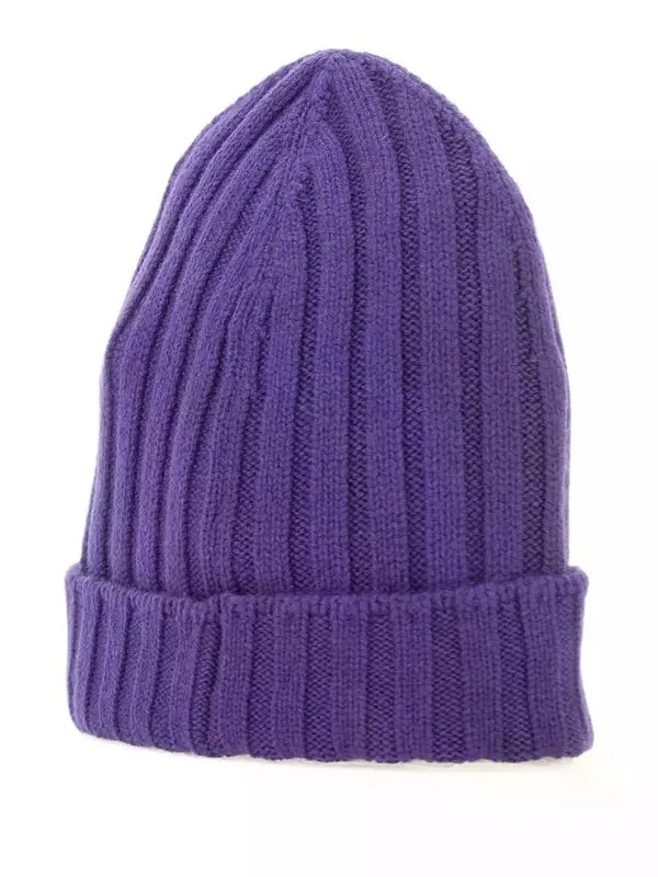 GRAN SASSO Ribbed Beanie Hat - Purple