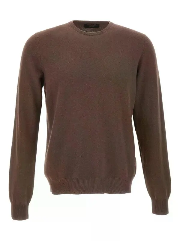 GRAN SASSO Ribbed-trims Crew-neck Sweater - Brown