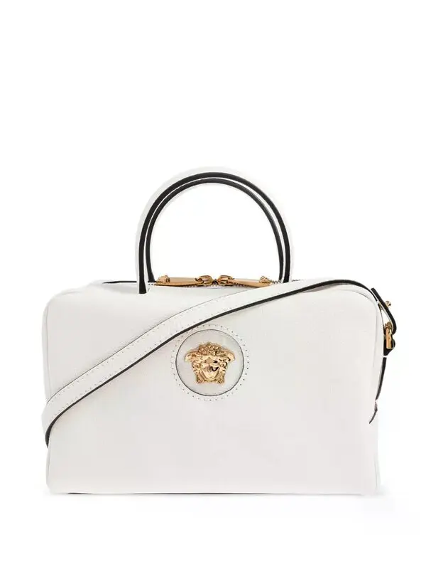 Versace Medusa Appliqué Boston Bag - White
