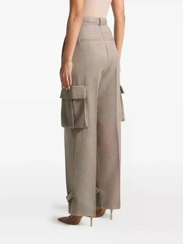 Manière De Voir Tailored Pleated Cargo Trousers - Neutrals