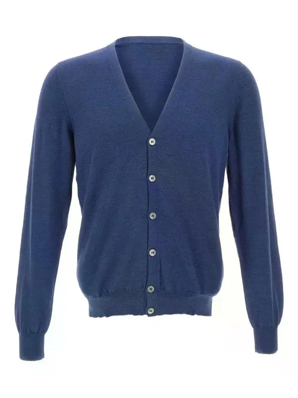 GRAN SASSO V-neck Button-up Cardigan - Blue