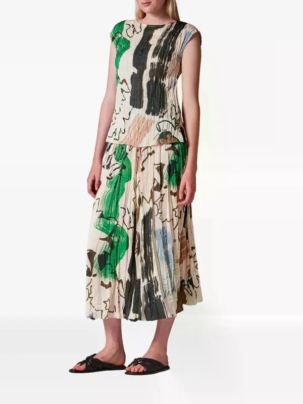 Paul Smith Abstract-print Pleated Top