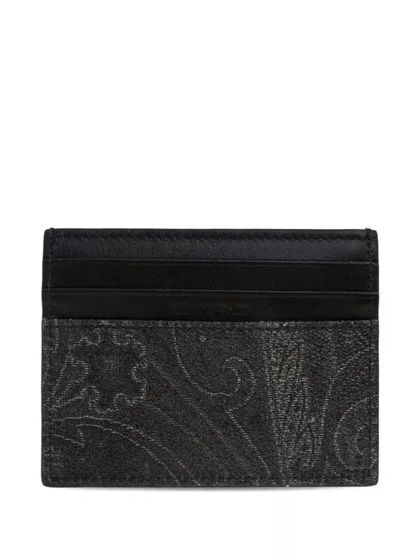 Etro Paisley-patterned Card Holder - Black