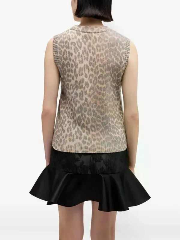 GANNI Leopard-print Sleeveless Vest