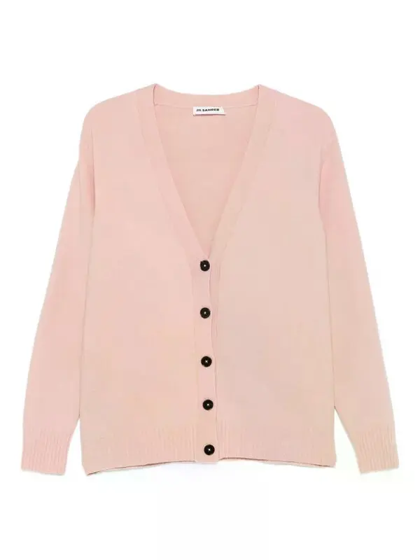 JIL SANDER Button Ribbed Hem Cardigan