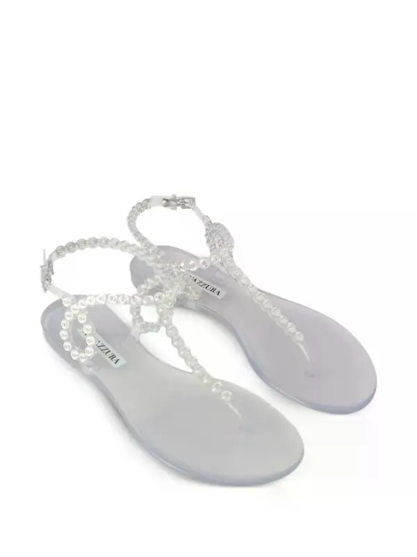 AQUAZZURA Almost Bare Embellished Flip Flops