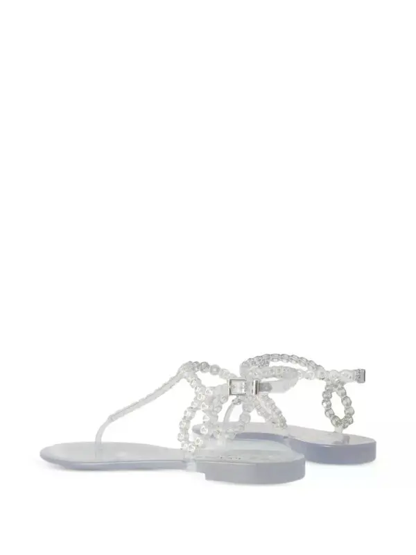 AQUAZZURA Almost Bare Embellished Flip Flops