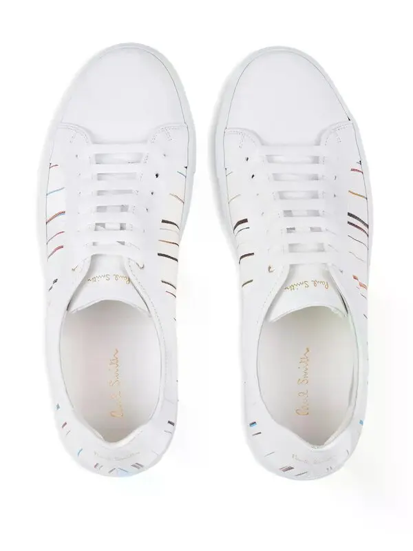 Paul Smith Signature-pinstripe Leather Low-top Sneakers