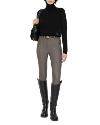 Burberry Herringbone Stretch Cotton Jodhpurs