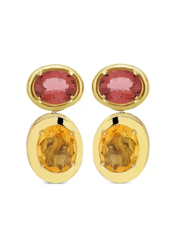 CAROL KAUFFMANN 18k Yellow Tourmaline And Citrine Drop Earrings - Gold