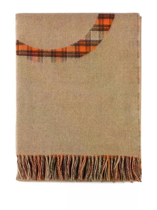 Loewe Checked Fringed Blanket - Neutrals