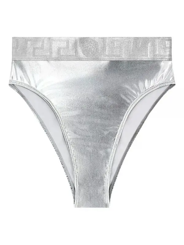 Versace Metallic Bikini Bottom - Silver
