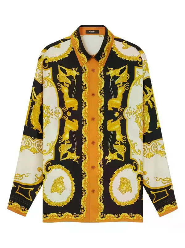 Versace Baroque-patterned Silk Shirt