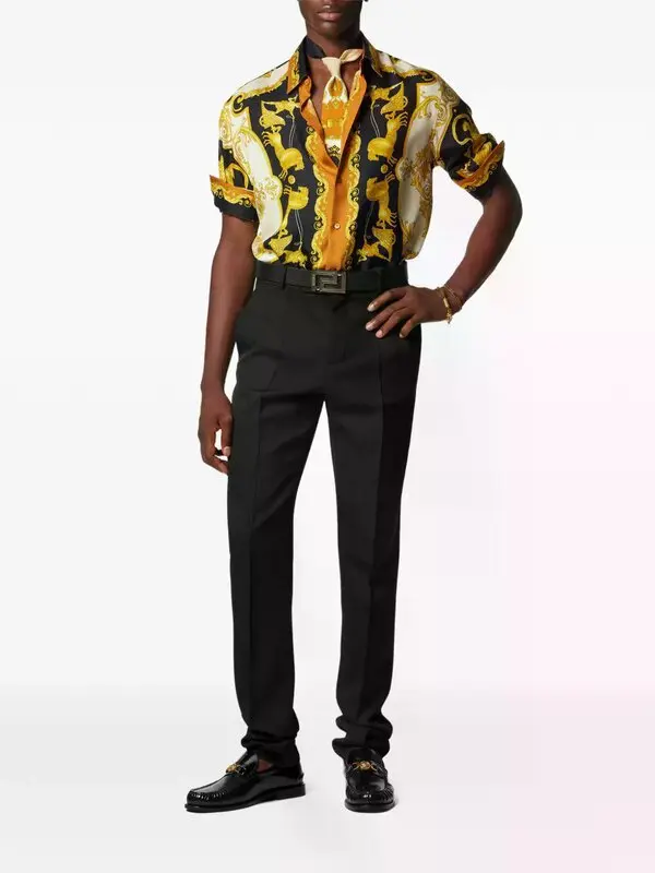 Versace Baroque-patterned Silk Shirt