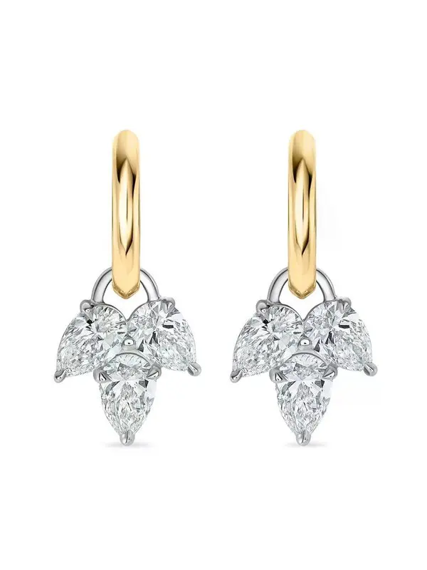 Phillips House 18k Yellow Diamond Leaf Huggie Earrings - Gold