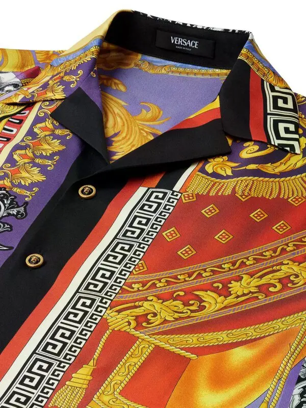 Versace Buttoned Graphic-print Shirt