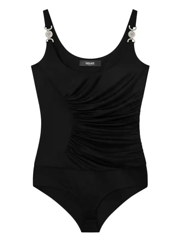 Versace Medusa Ruched Bodysuit - Black