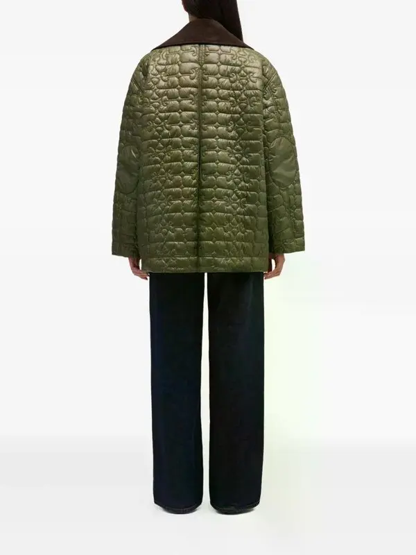 GANNI Quilted Pocket Jacket - Green