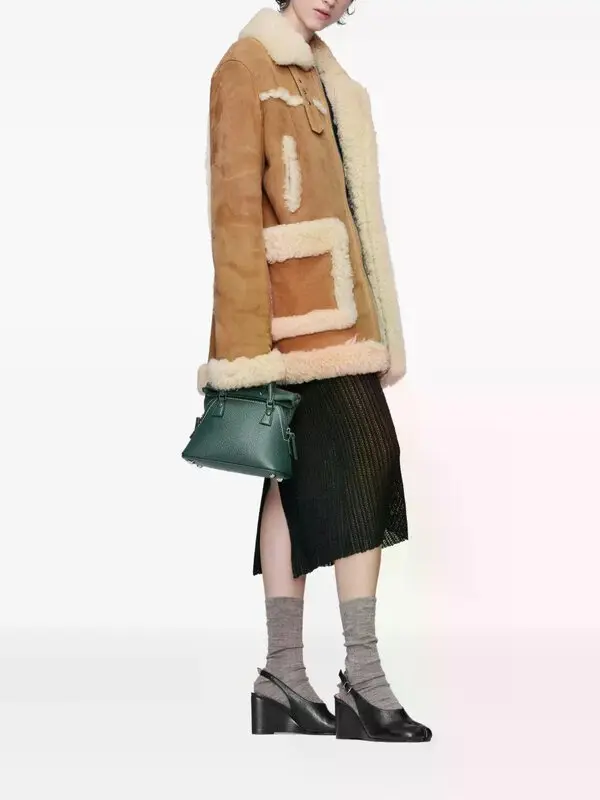 MAISON MARGIELA Shearling Trim Suede Jacket