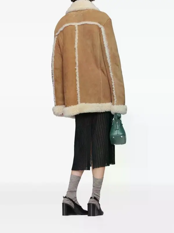 MAISON MARGIELA Shearling Trim Suede Jacket