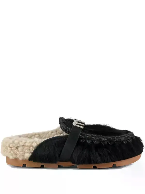 Mou Bio Slide Pony Mules - Black