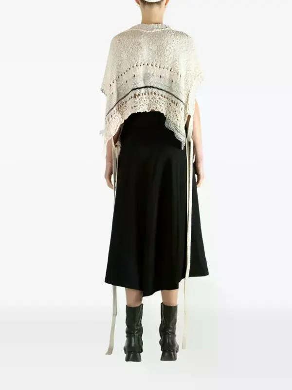 Y’s Tie-detail Open Knit Top