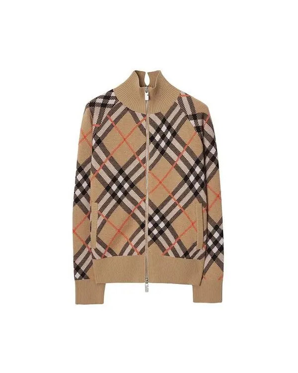 Burberry Check Wool Mohair Blend Jacket