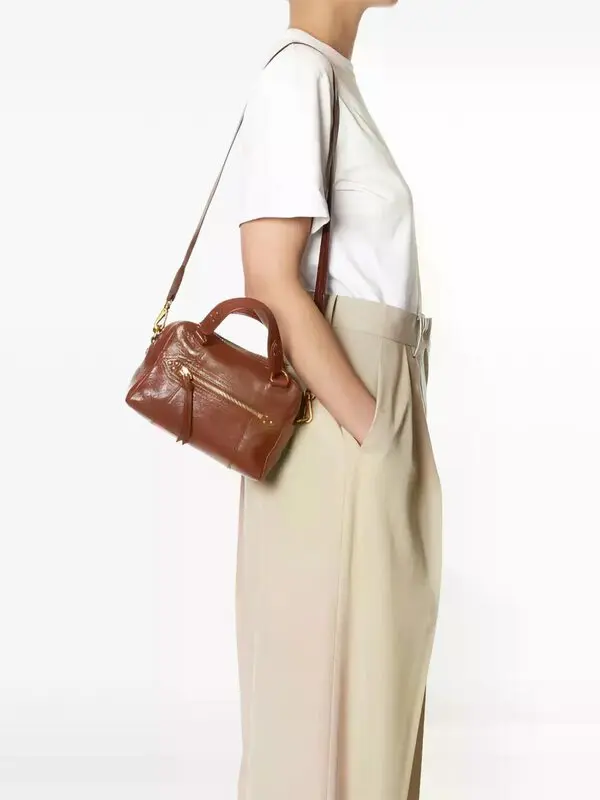 Jérôme Dreyfuss Mini Lucky Zip Bowling Tote Bag - Brown