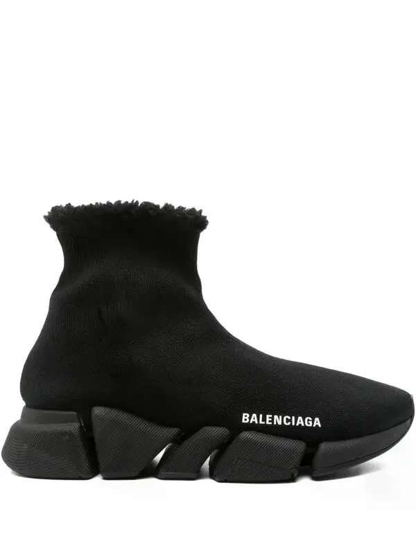 Balenciaga Speed 2.0 Shearling-trim Sneakers