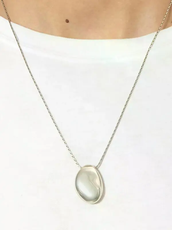 MARANT Isabel Shiny Day Necklace With Brass Pebble Pendant