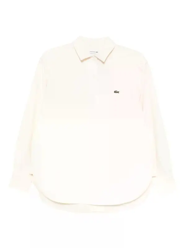 Lacoste Logo Flannel Blouse - Neutrals