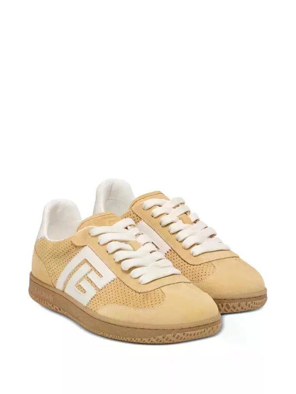 Balmain Swan Perforated Detail Sneakers - Neutrals