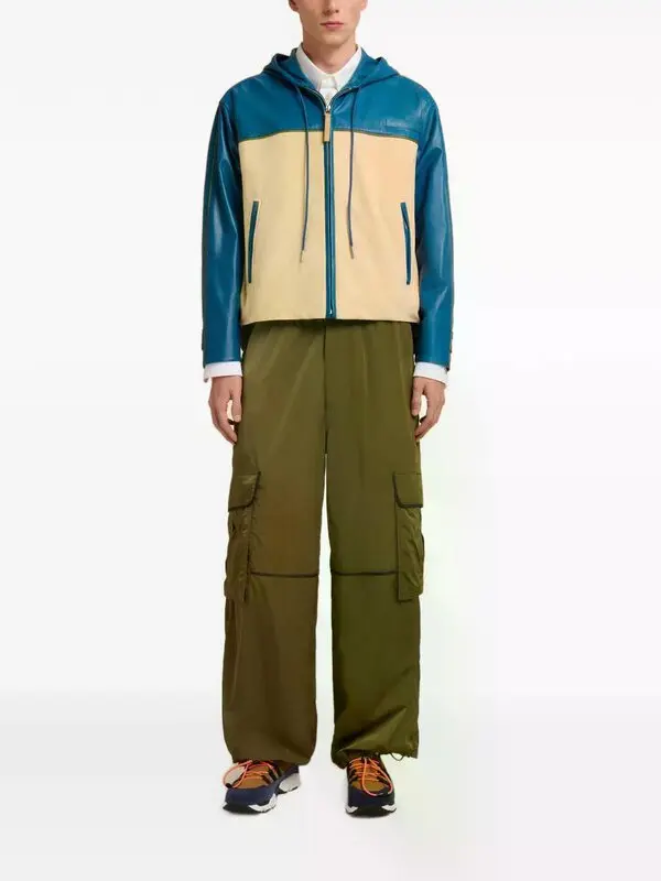 Marni Hooded Leather Jacket - Blue