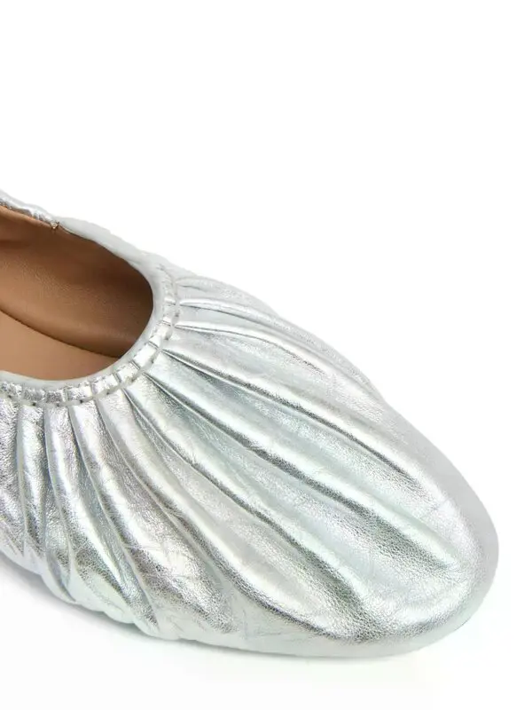 MANSUR GAVRIEL Ruched Ballerina Flats - Silver