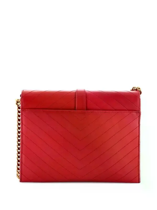 Saint Laurent Classic Monogram Envelope Chain Bag Matelassé Chevron Leather Medium Shoulder Bag