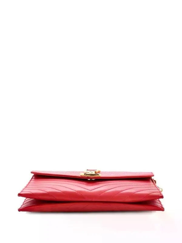 Saint Laurent Classic Monogram Envelope Chain Bag Matelassé Chevron Leather Medium Shoulder Bag